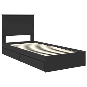 Postel s úložným prostorem Černá 90 x 190 cm Kompozitní dřevo 3411251