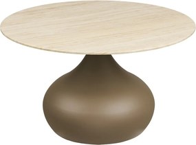 Khaki kulatý konferenční stolek se skleněnou deskou ø 70 cm Pienza – House Nordic