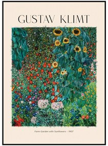 Gustav Klimt - Zahrada se slunečnicemi Rozměr plakátu: A4 (21 x 29,7 cm)