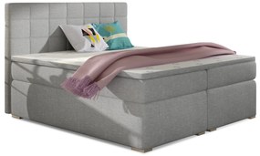 Kontinentální postel 160 cm Abbie (světle šedá) (s matracemi). 1027416