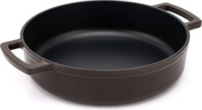 Elmich Smaltovaný litinový nízký hrnec Ember 28 cm - hnědá