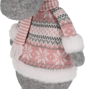 Vánoční dekorace sob šedá / růžová 48 cm
