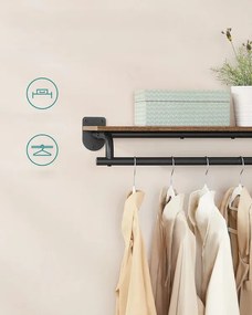Nástěnný předsíňový věšák Vasagle Nomy 109 cm černý/hnědý