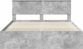 Rám postele s čelo Beton 160 x 200 cm Masivní borové dřevo 3410576