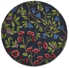 Vlněný kruhový koberec Sanderson Foraging indigo 146618 - kruh 200 - Brink & Campman