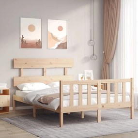 Rám postele s čelem 140 x 200 cm masivní dřevo,  3193271