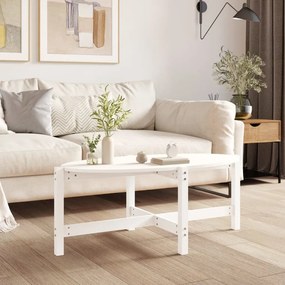 Konferenční stolek bílý 118 x 63 x 45 cm masivní borové dřevo - Default Title