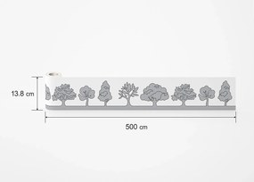 Samolepící bordura na zeď Šedá Kaligrafie | 5 m x 13.8 cm | DWB8279
