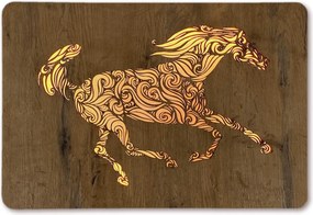 Li-Go "Kůň ve cvalu" světelný obraz 230V 62x42 cm provedení povrchu: dub světlý