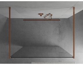 Mexen Kioto, průchozí sprchová zástěna Walk-in 155 x 200 cm, 8mm čiré sklo, profil růžové zlato, 800-155-002-60-00