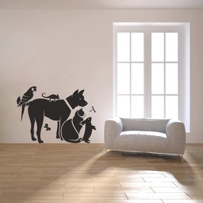 Samolepka na zeď - Domácí mazlíčci (60x43 cm) - PopyDesign