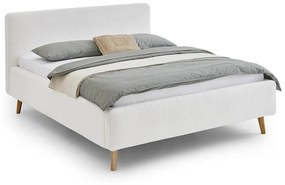 Dvoulůžková postel taupe 180 x 200 cm fleece bílá MUZZA