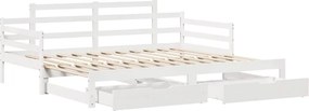 Válenda s přistýlkou a zásuvkami bez matrace bílá 80x200 cm 3302240