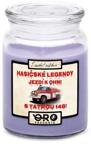 Svíčka Hasičské legendy – Tatra 148 (Vůně svíčky: Levandule)