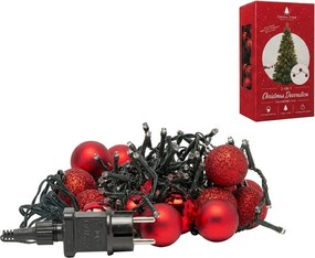 LED světelný řetěz CRANBERRY BALLS 7,4 m, červený