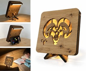 Li-Go Znamení "Beran" lampa 19x19 cm provedení povrchu: dub světlý