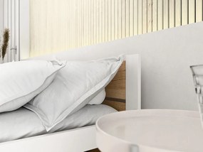 Postel IKAROS DOUBLE 160 x 200 cm, dub artisan/bílá Matrace: Matrace Coco Maxi 20 cm, Rošt: Bez roštu