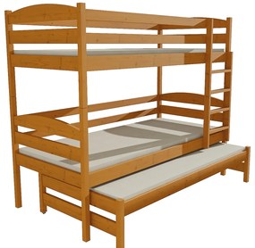 Patrová postel s výsuvnou přistýlkou PPV 016 90 x 200 cm - OLŠE