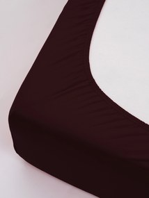 MK Lůžkoviny Jersey prostěradlo s elastanem Deluxe 220 × 200 cm – vínově červené
