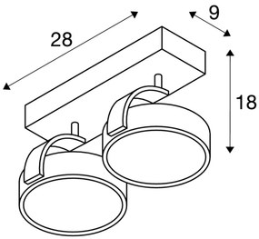 SLV 1000130 Kalu, bílá LED bodovka, 2x10W 60° LED 3000K, výška 16,5cm