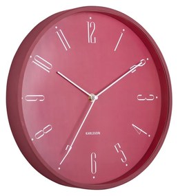 Karlsson 5988RD designové nástěnné hodiny tmavě růžová, pr. 30 cm