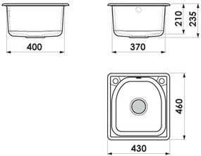 RETRO DŘEZ 43x46cm BRICKWALL