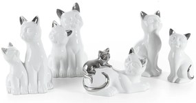 DEKORAČNÍ FIGURKA CAT 15X11X22 CM BÍLÁ
