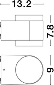 NV 9200202 Venkovní nástěnné svítidlo NUS černý hliník a akrylový difuzor LED 2x4W 3000K 100-240V 120st. IP54 světlo nahoru a dolů - NOVA LUCE