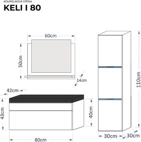 Ral Koupelnová stěna KELI 5 - Bílý lesk