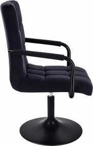 LuxuryForm DESIGN Otočná židle VERONA BLACK VELUR na černém talíři - černá
