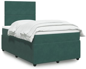 Box spring postel s matrací tmavě zelená 120 x 200 cm samet 3292307