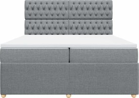 Box spring postel s matrací světle šedá 200 x 200 cm textil 3292170