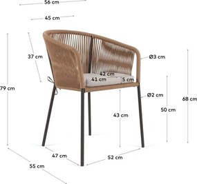 Béžová kovová/polstrovaná zahradní židle Yanet – Kave Home