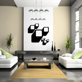 Živá Zeď Samolepka na zeď Kvádry Barva: černá, Velikost: 60 x 60 cm