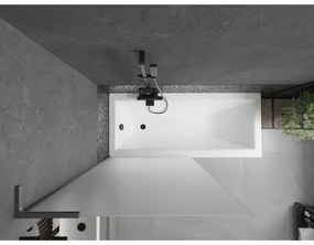 Mexen Next L, 1-křídlová vanová zástěna 90 x 150 cm, 6mm sklo námraza, grafitový profil, 895-090-000-03-30-95