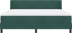 Postel s boxspringem s čelo Tmavě zelená 200 x 180 cm samet 3341483