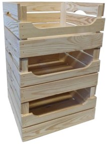 Gaboni 91632 Set dřevěných boxů TRIO, 30 x 21,5 x 40 cm