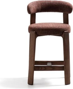 Hnědá/v tmavě přírodní barvě barová židle z jasanového dřeva (výška sedáku 65 cm) Granite – Kave Home