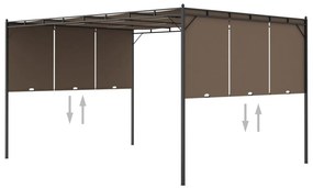 Zahradní altán s bočním závěsem 4 x 3 x 2,25 m taupe 312264