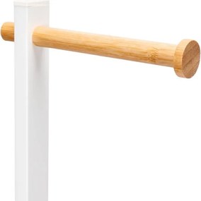 Erga Gasa, držák na toaletní papír se zásobníkem na postavení 62cm, bílá-přírodní hnědá, ERG-YKA-P.GASA-WHT