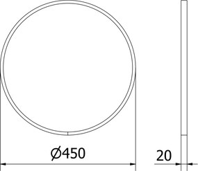 Mexen Loft, kulaté koupelnové zrcadlo 45 cm, barva rámu černá matná, 9850-045-045-000-70
