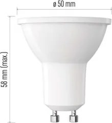 Emos lighting LED žárovka Basic MR16 / GU10 / 5,2 W (40 W) / 450 lm / teplá bílá 1525730235