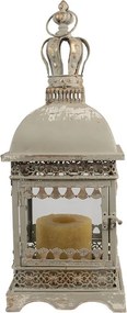 Zelenošedá dekorační zdobená lucerna Igla - 20*20*51 cm