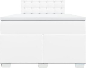 Box spring postel s matrací bílá 120x190 cm umělá kůže 3286113
