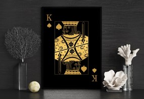 Pixada King of spades Gold - motivační obraz Velikost: A3 - 29,7x42 cm, Volba rámu: s černým rámem