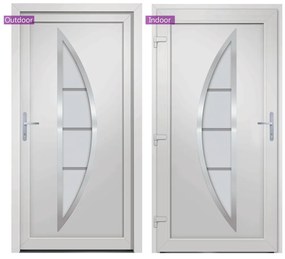 Vchodové dveře bílé 98 x 200 cm PVC,  3187863
