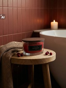 Sinsay - Vonná svíčka s dřevěným knotem Cranberry - burgundy
