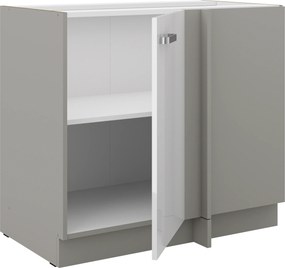 BIANCA sb | dolní skříňka 105 ND 1F rohová s policí | 105x60 cm | světle šedá/bílá lesk