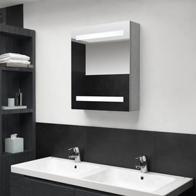 LED koupelnová skříňka se zrcadlem betonově šedá 50x14x60 cm - Default Title