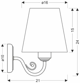 Nástěnná lampa FIREZ 1xE27/40W/230V bílá/šedá